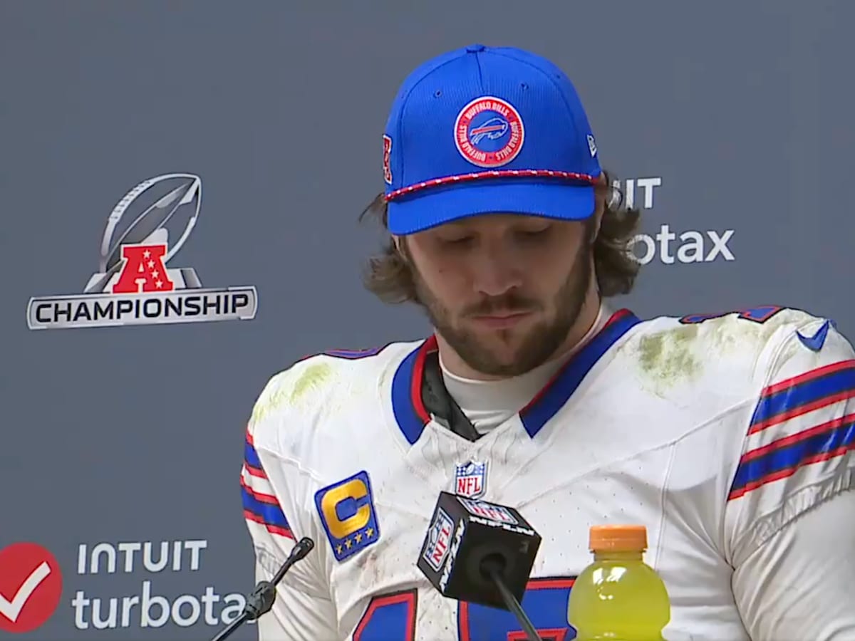 Josh Allen: Crying| Press conference today| Playoff record| Height ...